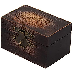 DSHOM Rustic Wooden Engagement Ring Box, Solid Wood Ring Box for Proposal Wedding Ring Storage