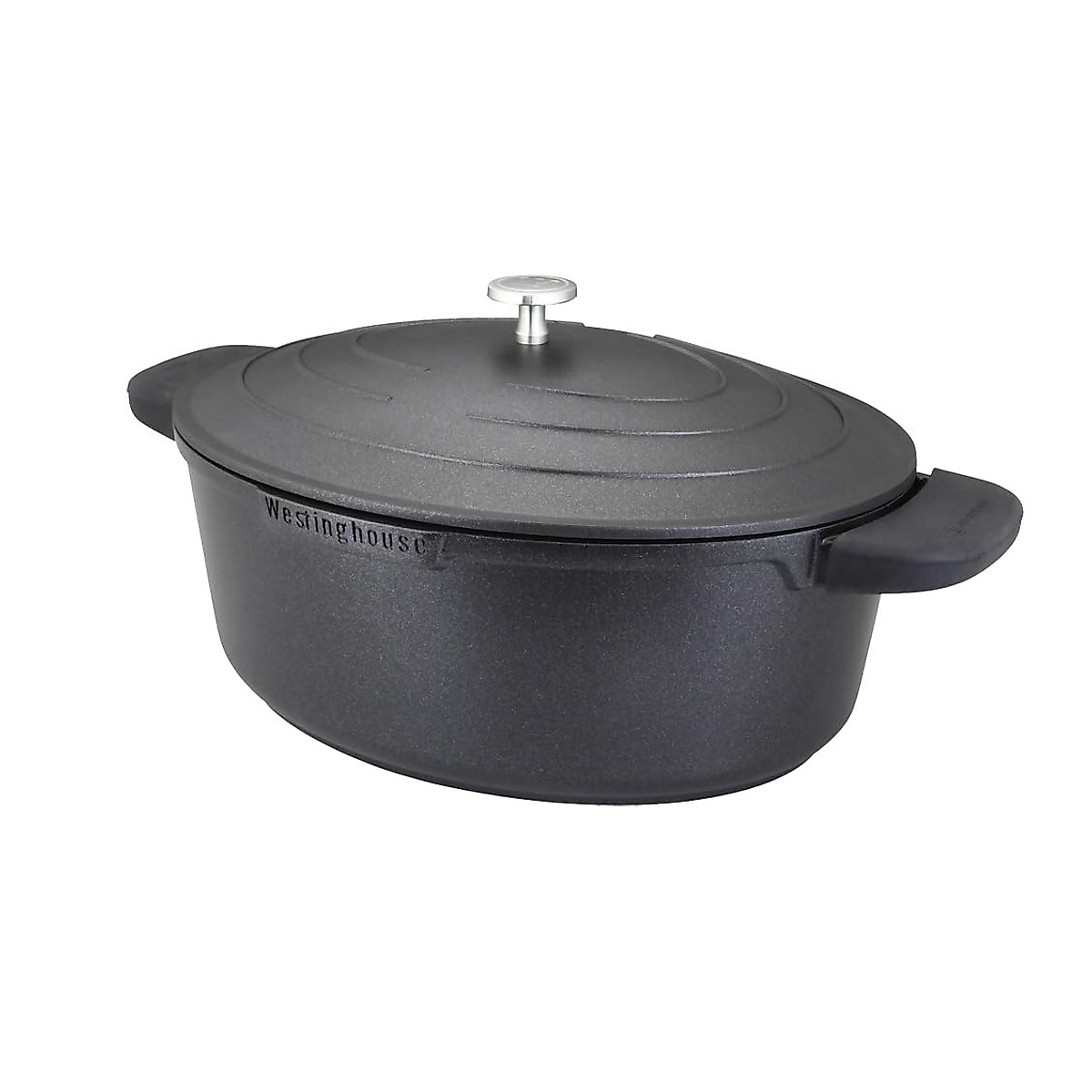 Westinghouse Roaster with Lid, 12.5 Inches, Black, Cast aluminum, Kitchen, Kitchen Accessories