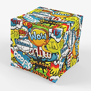 Stesha Party Comic Book Gift Wrap Superhero Wrapping Paper, Folded Flat 30x20 Inch, 3 Sheets