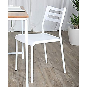 Lucky Theory Humble Crew Lightweight Desk Chair, Plastic, White White 19D x 16W x 30H in