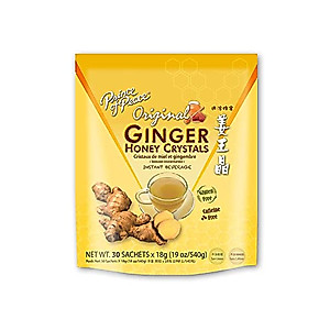 Prince of Peace Instant Ginger Honey Crystals, 30 ct Bags - 18 g Sachets, - PACK OF 4