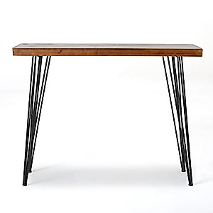 Christopher Knight Home Chana Industrial Faux Live Edge Rectangular Bar Table, Natural / Black
