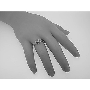 925 Sterling Silver Natural Aquamarine & Cultured Pearl Womens Statement Ring - Size 9.25