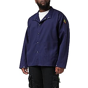 Black Stallion FN9-30C 30" 9oz. Navy FR Cotton Welding Jacket, Large (Xlarge)