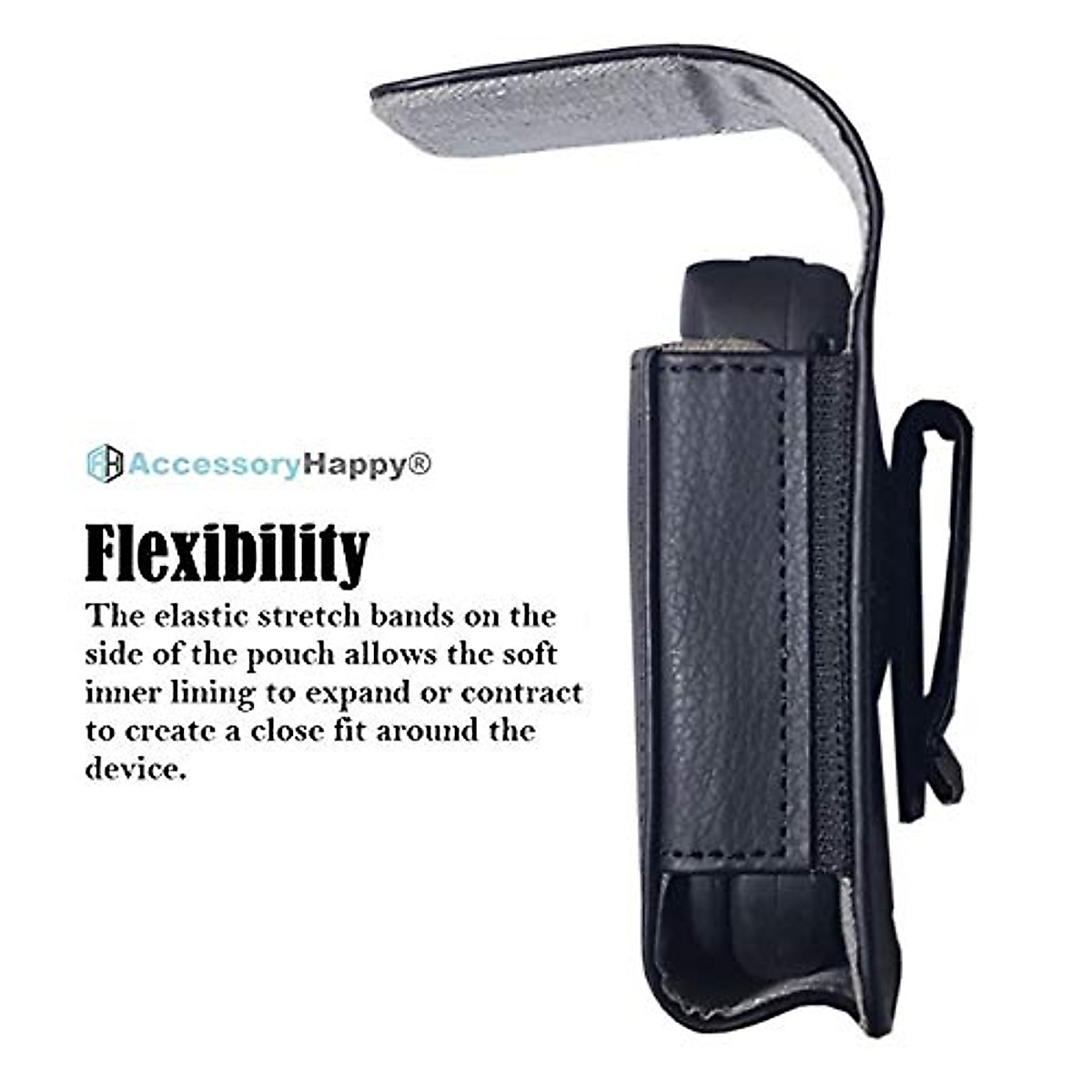 AH Small Vertical Leather Pouch with 360 Rotating Clip, Holster Flip Phone Case Belt Clip Holder Fits LG B470 Kyocera Cadence LTE Alcatel Go Flip/MyFlip FLIP Palm Phone and Most Flip Phones