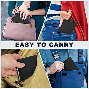 Tenceur 18 Pcs Mini Spiral Notebook 3" x 5" Top Bound Small Spiral Notepads Pocket Notebook Spiral Memo Pads 120 Pages Sketchbook College Ruled Journals for Kids Home Office School (Black)