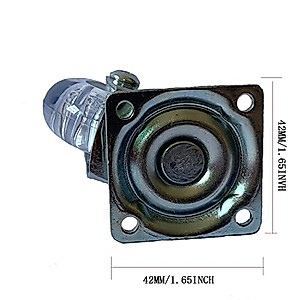 Upone 2 Inch Clear Heavy Duty Swivel Rubber Caster Wheels with 360 Degree Furniture Wheels Top Plate 400 Lbs Total Capacity （with Screws and Screwdrivers） - 100 lbs Each, Pack of 4