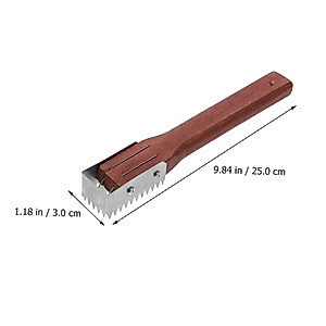 CIYODO 2pcs Fish Scale Planer Fish Skin Scaler Serrated Fish Scaler Fish Scale Scraper Fish Scales Peeling Tool Fish Scrapers Household Cleaning Tools Salmon Scraper Kitchen Ware Wood Red