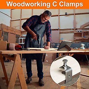 uxcell Galvanized Steel M10 G Clamp Duct Flange Clip for Rectangular Tube Connection 2 Pcs