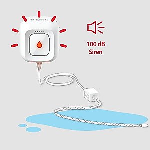 D-Link Wi-Fi Water Leak Sensor and Alarm Starter Kit, Whole Home System with App Notification, AC Powered, No Hub Required (DCH-S1621KT)