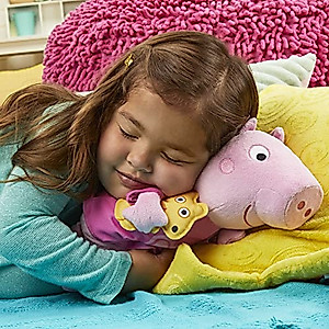 Peppa Pig Peppa’s Bedtime Lullabies Singing Plush Doll, 11 Inch Interactive Stuffed Animal, Preschool Toys for 18 Month Year Old Girls and Boys and Up, with Teddy Bear Accessory