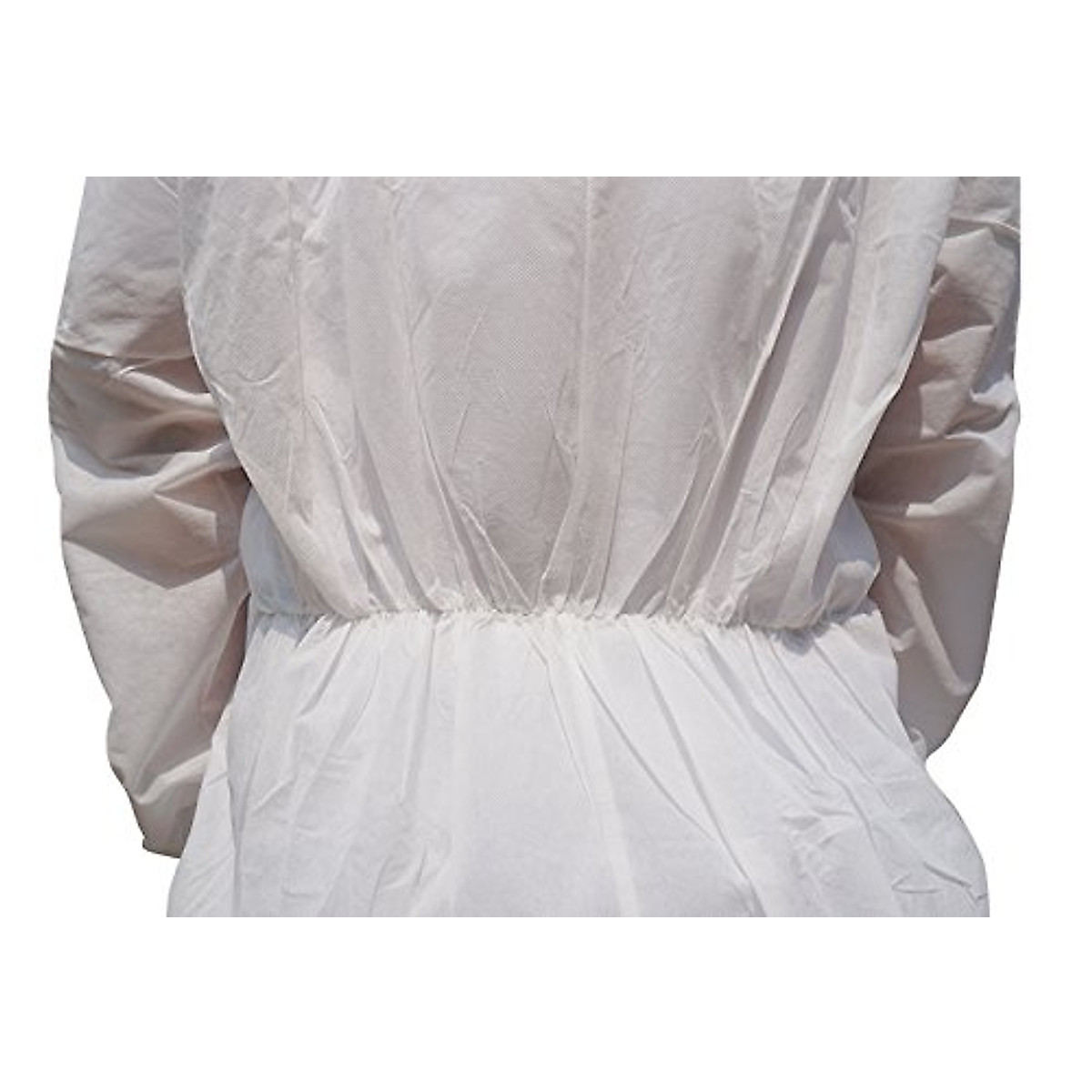 RAYGARD 30003 Disposable Dust Protective Polypropylene PP Coverall with Hood Suit Lightweight Elastic Cuffs, Ankles, Waist Zipper Front for Spray Painting Industrial(Large,White)