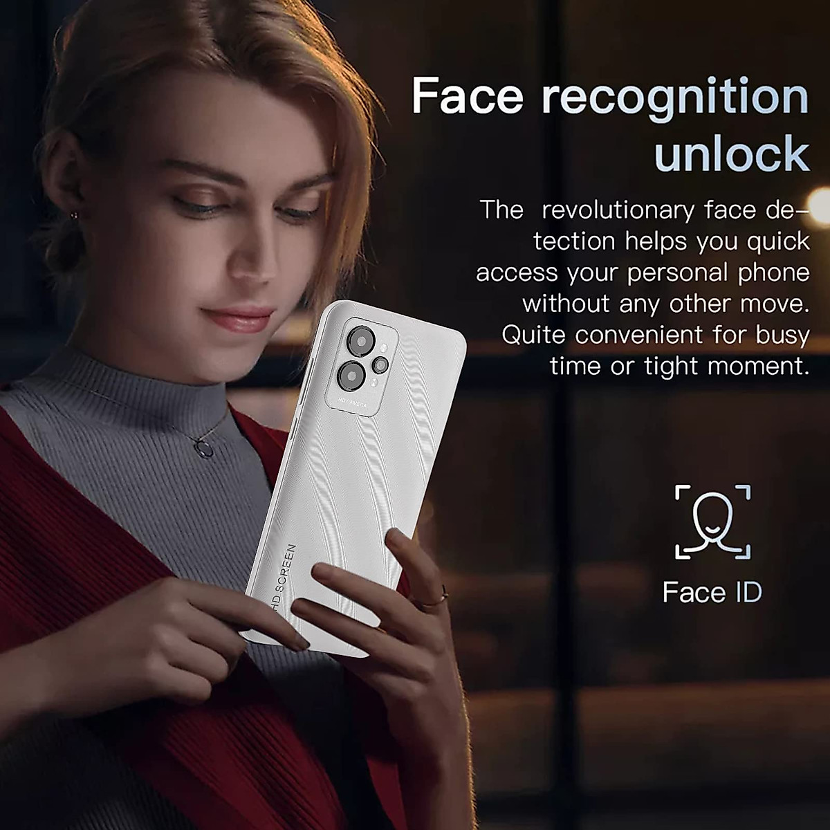 4GB RAM 64GB ROM Cell Phone, Dual Camera 3 Card Slots Unlocked Smartphone AI Battery Management for Work (US Plug)