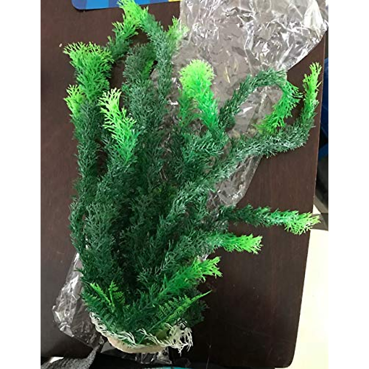 1Pc Green Large Aquarium Plants Plastic Fish Tank Plants Aquarium Decor 16.5 Inches