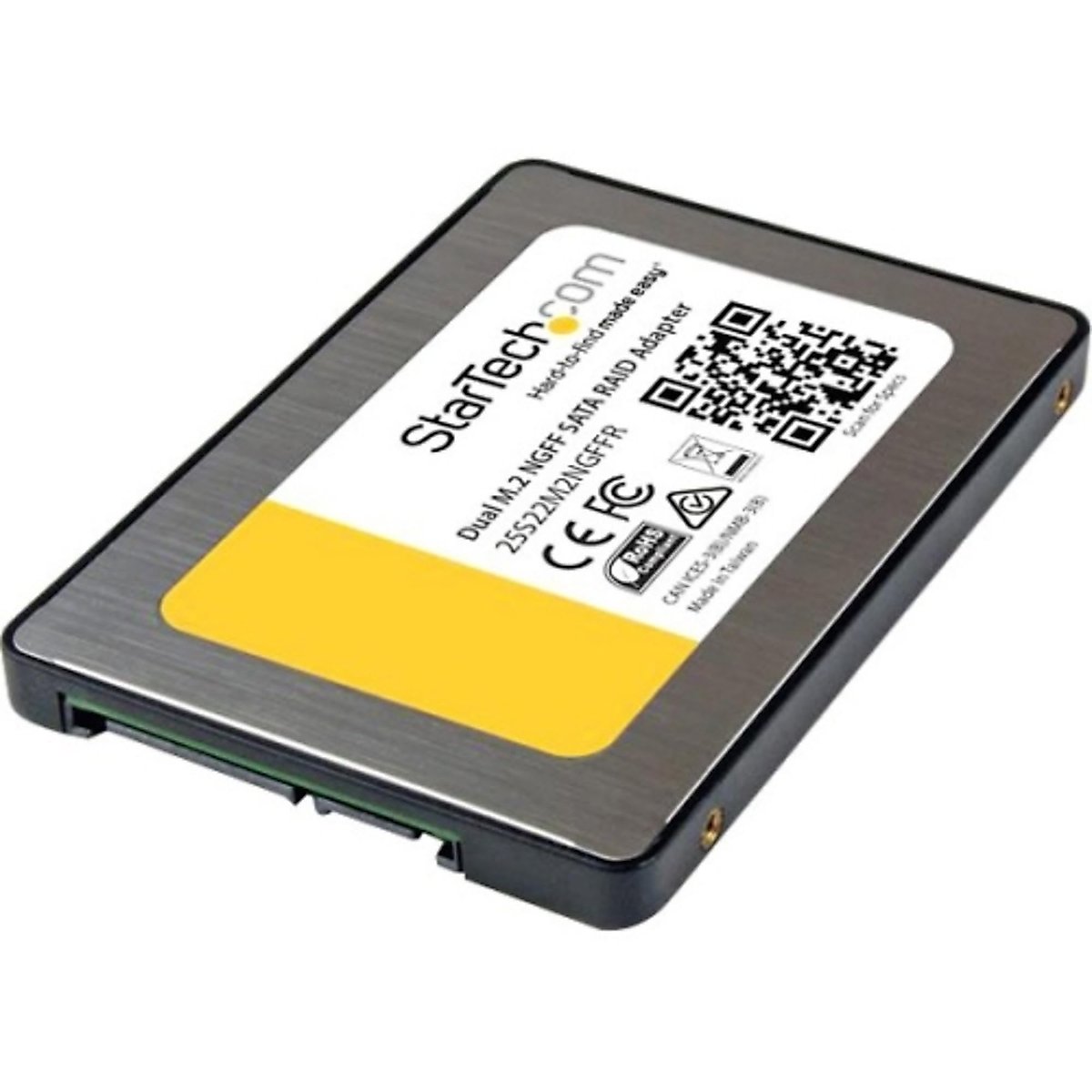 StarTech.com Dual M.2 SATA Adapter with RAID - 2x M.2 SSDs to 2.5in SATA (6Gbps) RAID Adapter Converter with TRIM Support , TAA (25S22M2NGFFR)