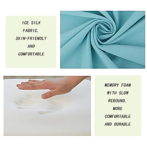 YUNZLAN Memory Foam Chair Pad 16" Summer Ice Silk Cushion Square Anti-Slip Seat Cushion Meditation Cushion Floor Pillow with Ties Washable Cover (Pink)