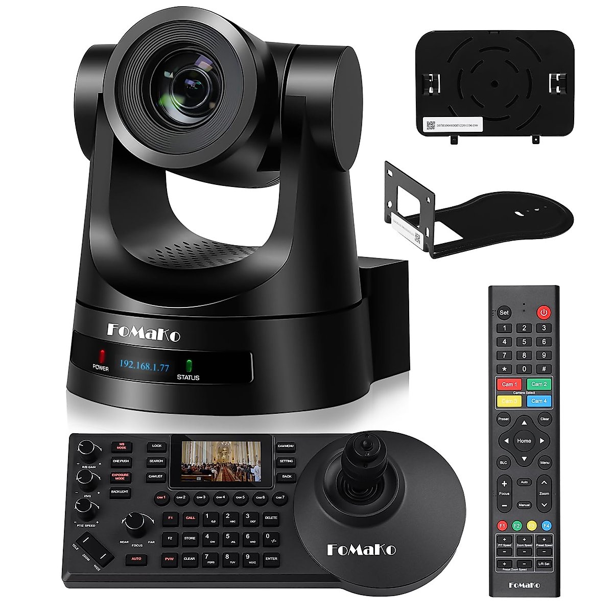 FoMaKo PTZ Camera 30X Optical Zoom HDMI PTZ Bundle with PTZ Controller PoE Keyboard,Contains 2 Items(FMK30SDI+KC608)