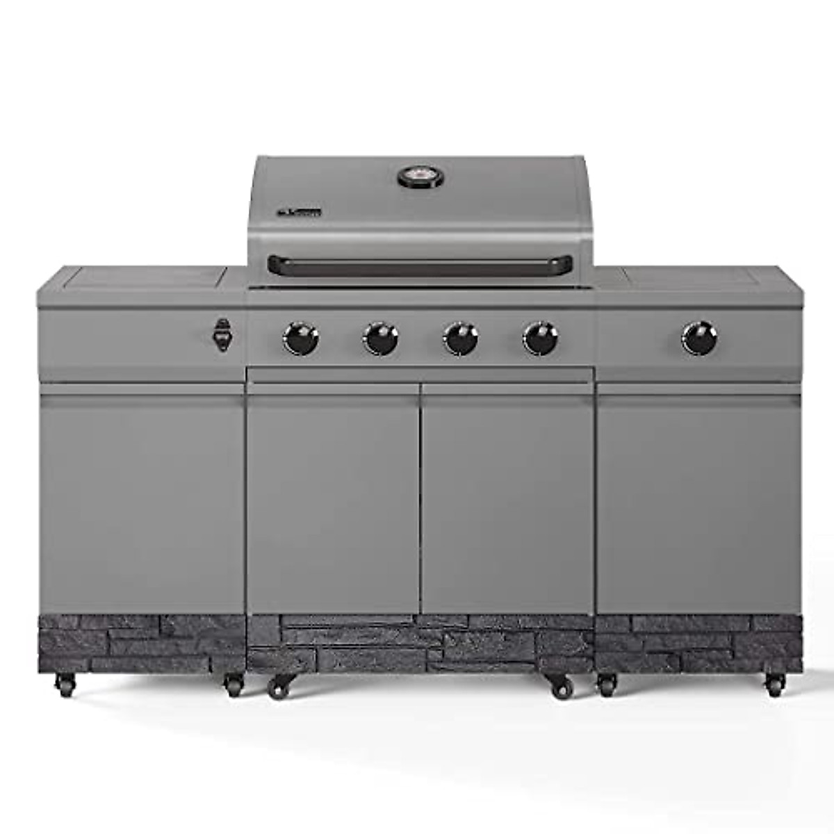 Fresno Series Gunmetal Gray + Graphite Stacked Stone Island Grill