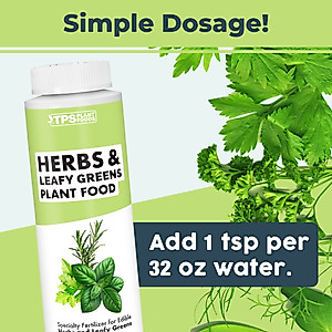 Herb Plant Food for All Edible Herbs, Leafy Greens and Veggies, Liquid Houseplant Fertilizer 8 oz (250mL)