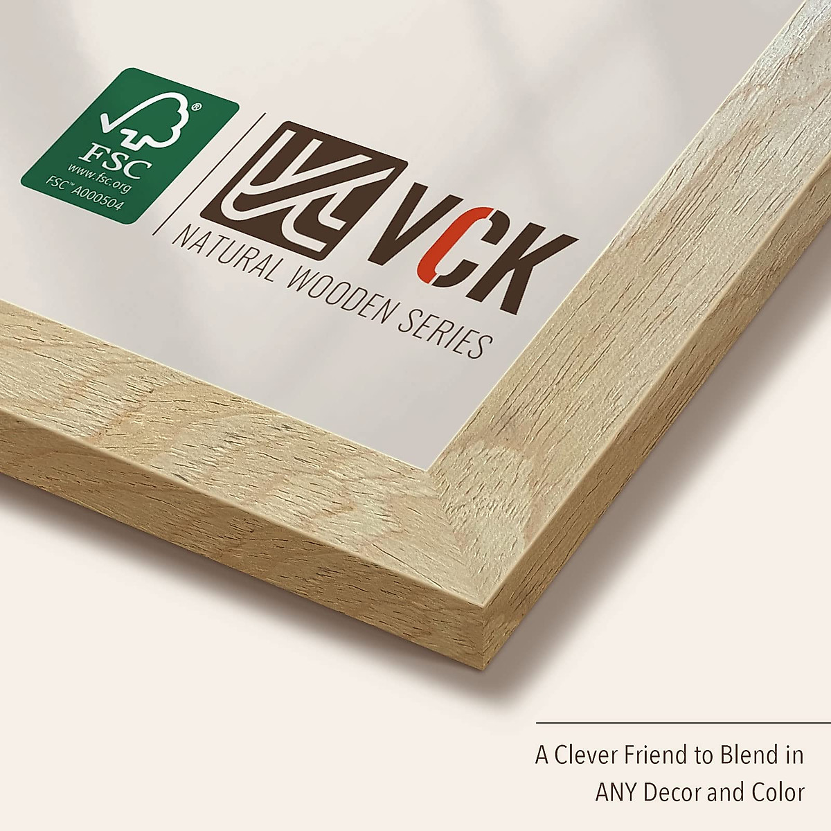 VCK 16x20 Poster Frames for Wall - 3 pack, Beige Natural Solid Wood Picture Frame, Exclusive Wood Grain