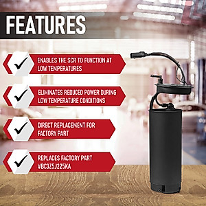 Diesel Exhaust Fluid Reservoir Heater Kit - 6.7L V8 DEF - Compatible with Ford F-250, F-350, F-450, F-550 Super Duty 2011, 2012, 2013, 2014, 2015, 2016 - Replaces BC3Z5J225KA, BC3Z5J225L, 904372