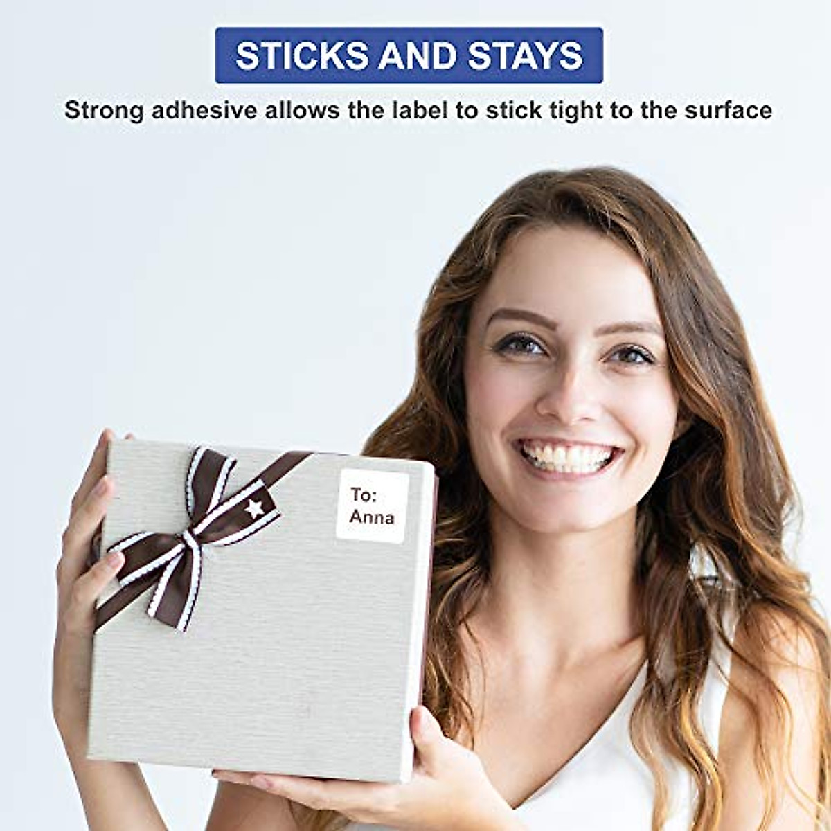 TYH Supplies White Matte Square Printer Labels 1.5 x 1.5 Inch, 2400 Labels, Laser & Inkjet, Strong Adhesive, Compatible with Avery 22805 Template