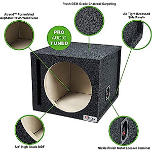 Bbox 12SVSC Single Vented 12 Inch Subwoofer Box - Premium Subwoofer Box Improves Audio Quality, Sound & Bass - Car Subwoofer Boxes & Enclosures with Nickel Finish Terminals