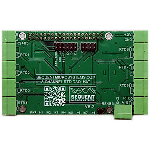 RTD Data Acquisition 8-Layer Stackable HAT for Raspberry Pi