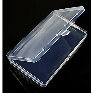 Clear Plastic Flat Rectangle Storage Box for Beads and Tools, 4-Inch by 7-Inch