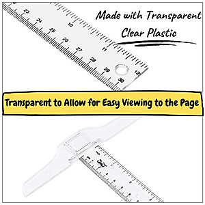 Mr. Pen- 12 Inches Plastic 3 Pack, T Square Ruler, Transparent, Drafting T Square, T Ruler for Crafting, Clear