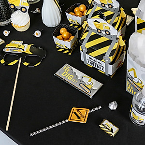 Big Dot of Happiness Dig It - Construction Party Zone - Paper Straw Decor - Baby Shower or Birthday Party Striped Decorative Straws - Set of 24