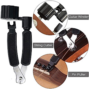 CJRSLRB 3Pack Guitar String Winder Guitar String Cutter and Bridge Pin Puller, 3 in 1 Guitar Tool Guitar Accessories