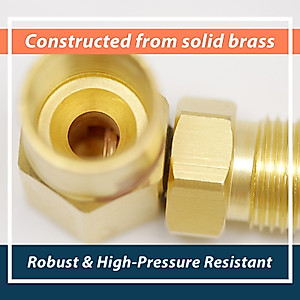 AW-407, CGA 032 Nut/NIP - 032 Body 90 Deg Elbow Argon Inert Gas Adaptor Compatible with Everlast TIG MIG Welder