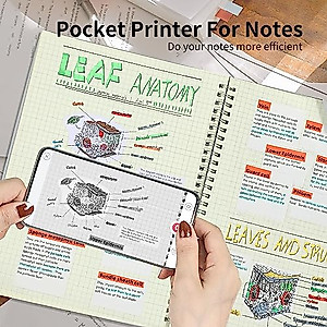 Mini Pocket Sticker Printer-T02 Sticker Maker Machine Mini Printer, Portable Smart Photo Printer for iPhone, Compatible with iOS&Android, Receipt Mobile Printer for Study, Journal, Notes