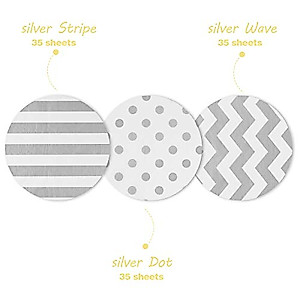 105 Sheets Christmas Tissue Paper Bulk, Silver White Metallic Gift Wrapping Paper for Graduation, Birthday, Party Decoration, DIY Arts Crafts, Weddings, Bridal Showers, 20 Inch x 12 Inch