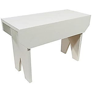 2 ft Wood Bench Long (Solid Cottage White)