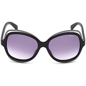 Emilio Pucci EP0056 Sunglasses - Shiny Black Frame, Gradient/Mirror Violet Lenses, EP00565701Z