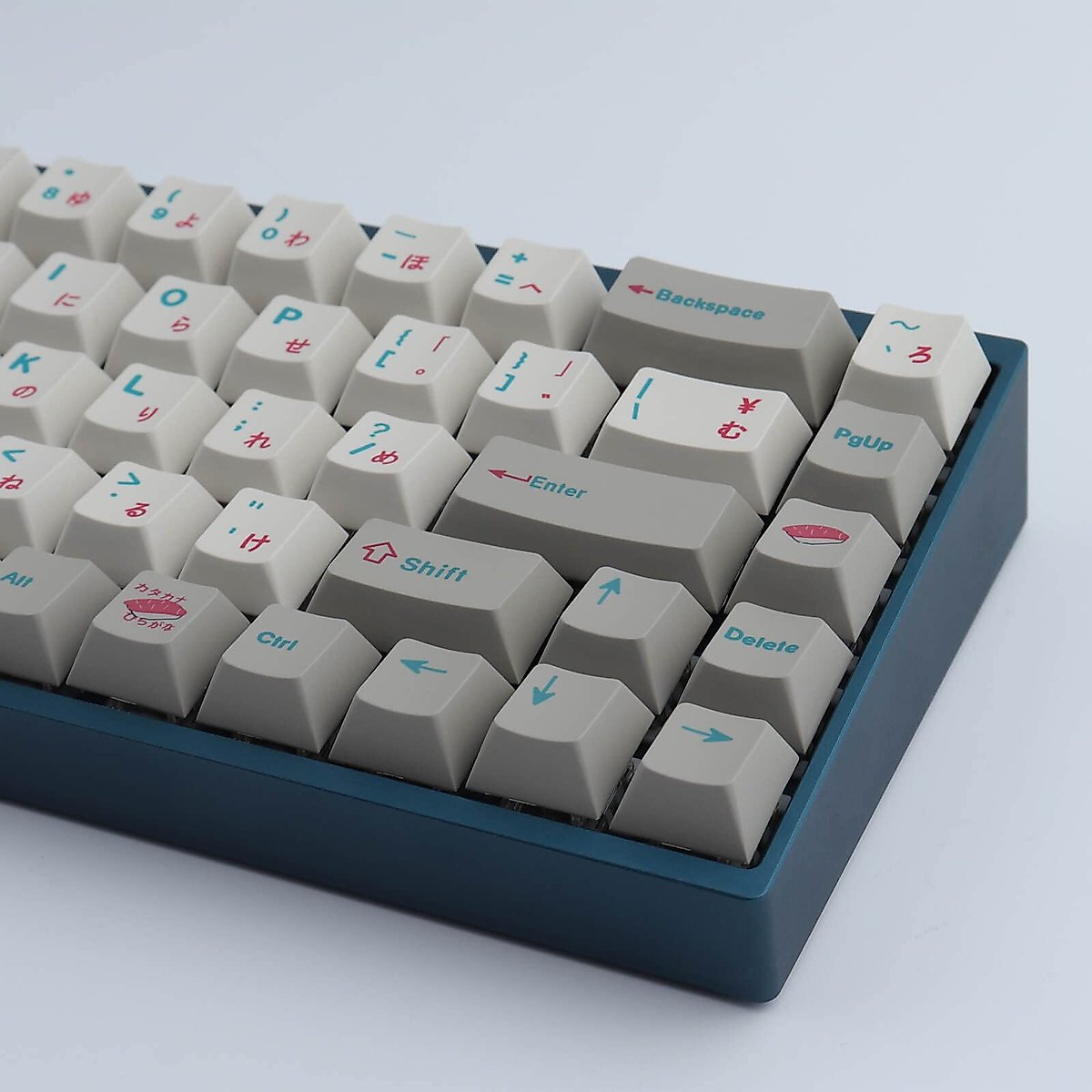 Hyekit PBT Keycaps 124 Keys Sushi Custom Keycaps Dye-Sublimation 7U and 6.25U Spacebar Keycap Set Cherry Profile for Cherry Gateron MX Switches Mechanical Keyboard US Layouts
