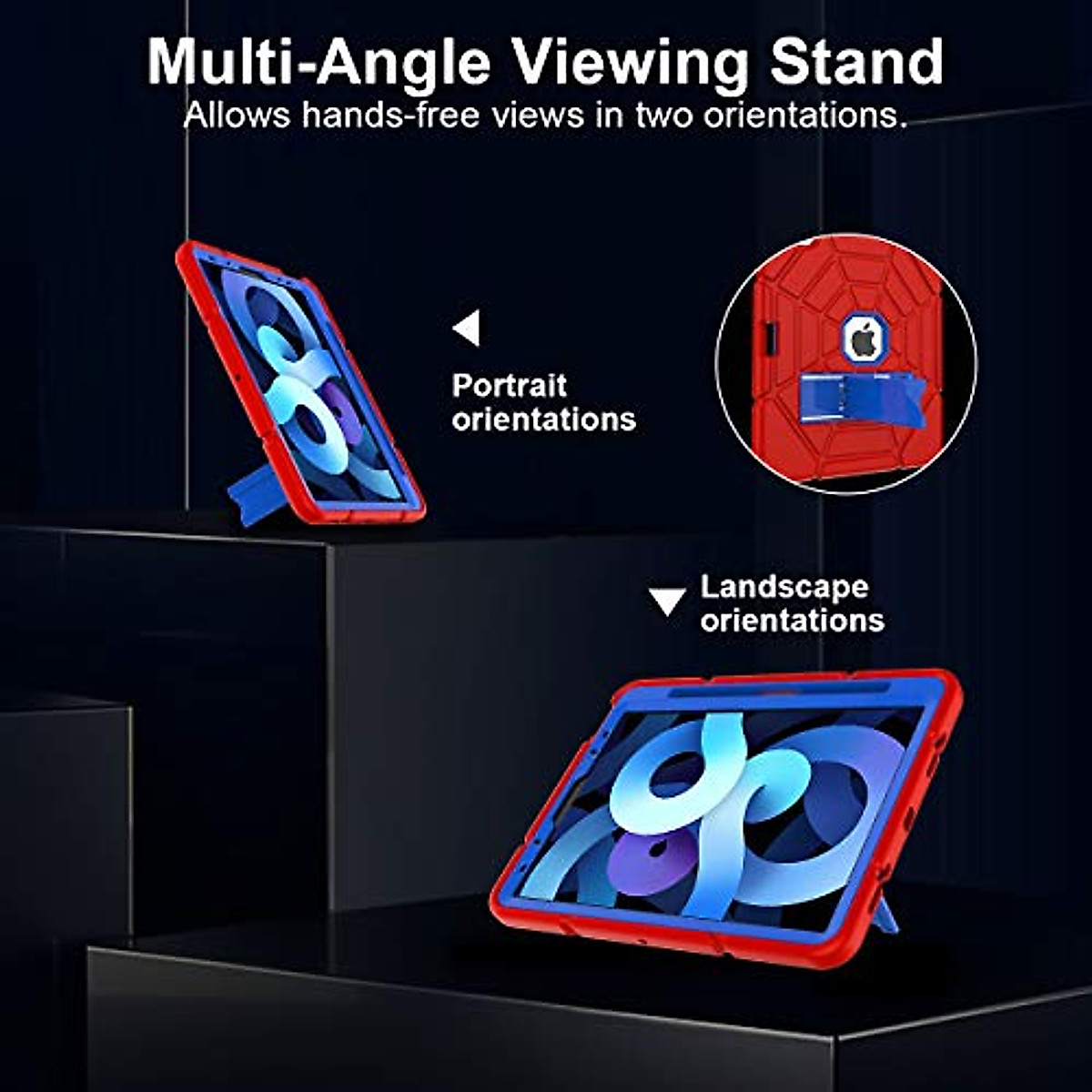 Grifobes for iPad Air 5th/4th Generation Case 2022/2020 10.9", for iPad Pro 11 inch 2022/2021/2020/2018 Heavy Duty Shockproof Rugged Cover with Pencil Holder Stand iPad Air 5 4 Gen for Kids Boy