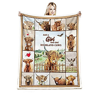 CYREKUD Highland Cow Blanket,Highland Cow Gifts for Women Throw Blanket,Cow Gifts for Cow Lovers,Cow Gifts for Girls Throw Blanket,Sofa Couch Beds Sea Highland Cow Decor Christmas 50" x 60"