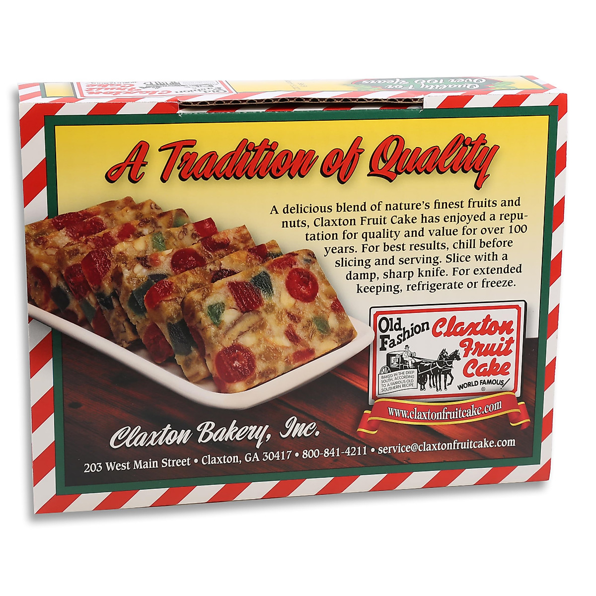 Claxton Fruit Cake - 3-1 Lb. - Holiday Pack - Regular Recipe