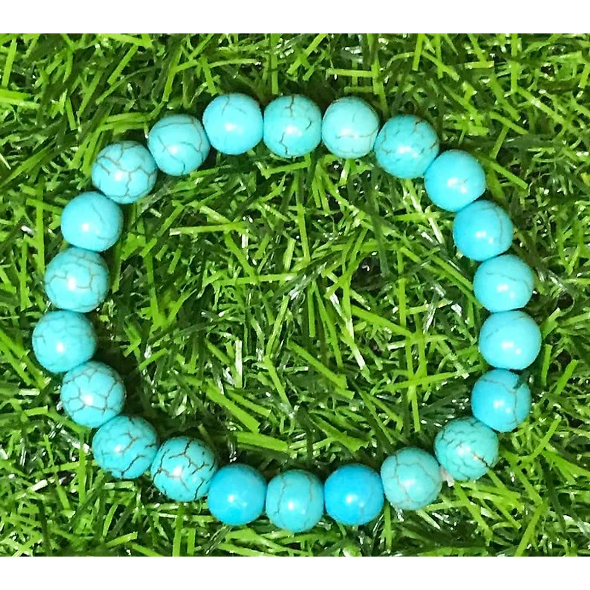 DHYANARSH Natural Phiroza Stone Bracelet 8mm - Gorgeous Healing Gemstones for Men/Women