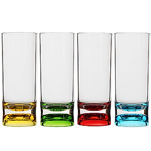 Lily's Home Indoor and Outdoor Unbreakable Shot Glasses, Premium 2oz Clear Acrylic Reusable Cups, Perfect for Any Liquor and Jello Shots. Set of 4 (Multi Color)