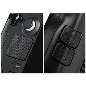 TouchProtect Front & Back Set for Steam Deck - Front trackpads and back button TouchProtect included. (Hex Black)