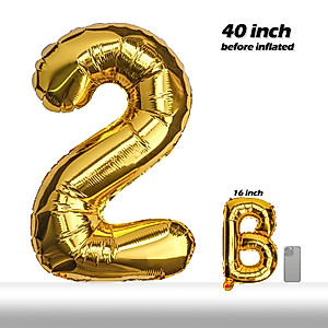 40 Inch 2024 Pack of 4 Gold Huge Numbers Balloons Giant Large Helium Foil Mylar Big Number for Christmas New Year Party Graduation Birthday (Gold, 40 Inches)