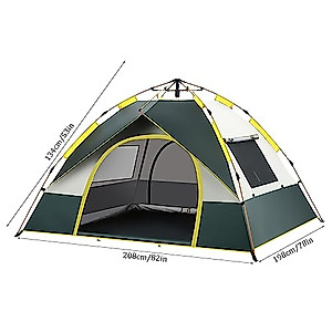 ARIOU Camp Tent, Automatic Setup Tent, Family Dome Tent, Waterproof Tents for Camping, 50+ Uv-Proof Hiker Tent 2-3 Person, Pop Up Tent Double Doors for Mountaineering, Hiking