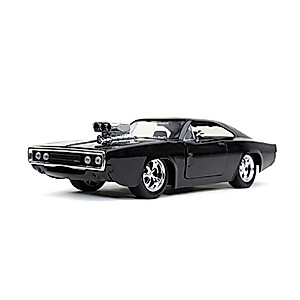 Jada Toys Fast & Furious 1:24 Dom's 1970 Dodge Charger R/T Die-cast Car Bare Metal, Toys for Kids and Adults, Black