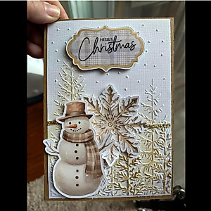 KWELLAM 3D Merry Christmas Snowfall Tree Woodland Background Plastic Embossing Folders for Card Making Scrapbooking and Other Paper Crafts 3080401