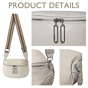 ZOSIVEB Genuine Leather Women's Crossbody Shoulder Sling Bags/Satchel Bag/Cowhide Saddle Bag/Chest Bag/Shoulder Messenger Bag (White)