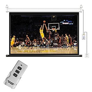 Home Theater 60 Inch Electric Projector Screen, 168° Portable Motorized Projection Screen, 4:3 16:9 3D 4K HD Movie Screens with Remote Control, Wall/Ceiling Mount (Size : Aspect Ratio 16:9)